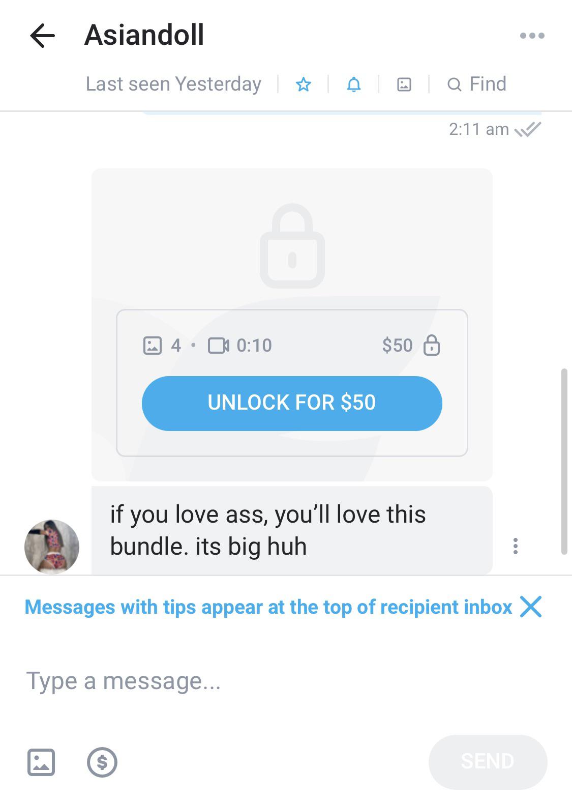 Pictures and a video for $50. | Scrolller