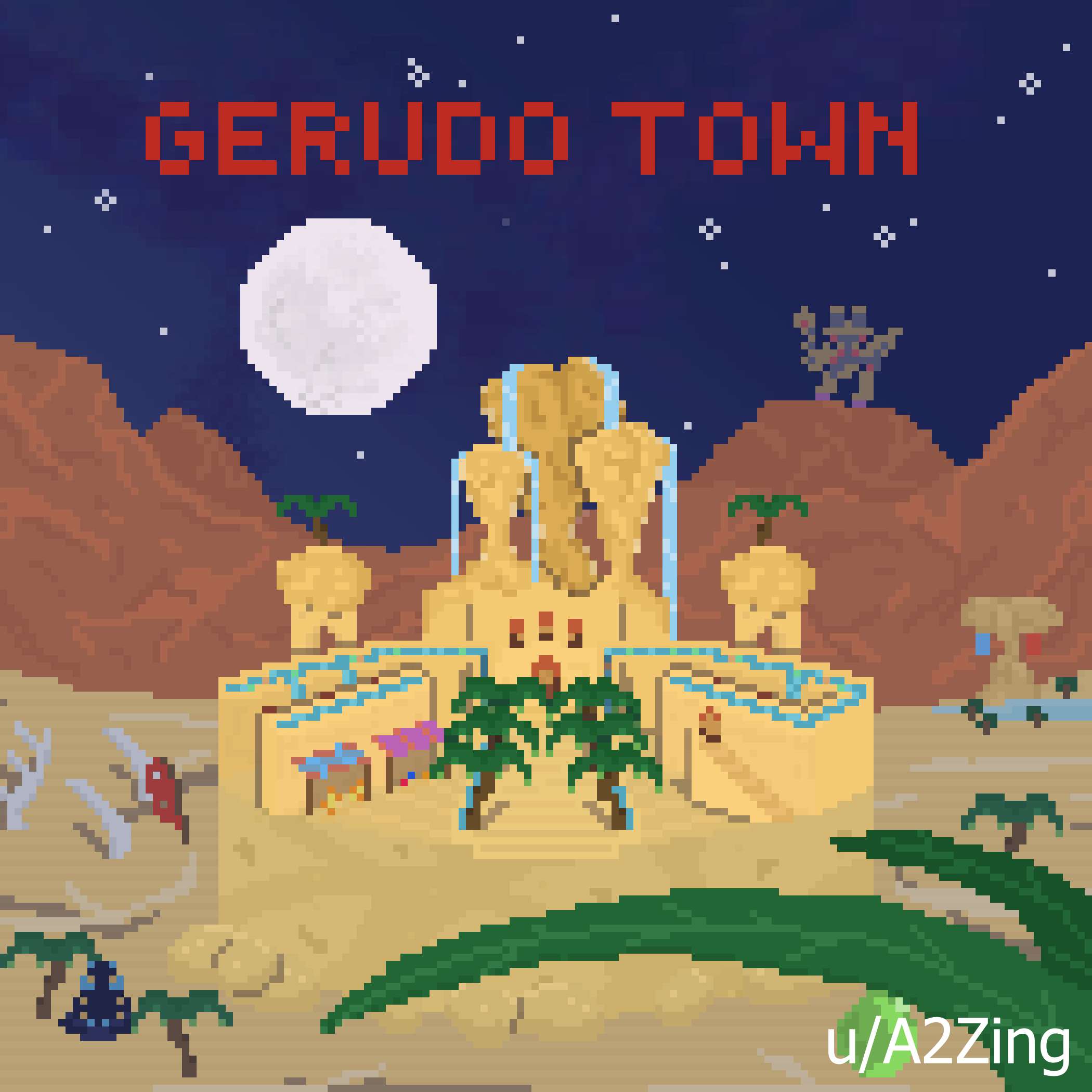 Pixel Art of a Miniature Gerudo Desert | Scrolller