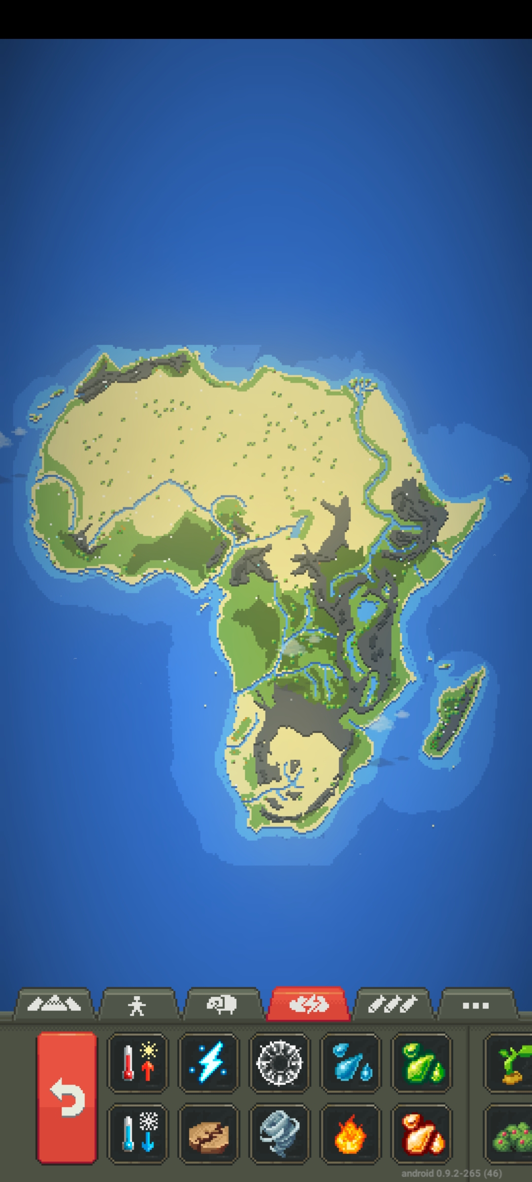 Pixelated map of Africa made in Worldbox | Scrolller