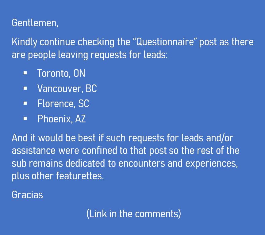 [Please keep checking the "Questionnaire" post.] | Scrolller