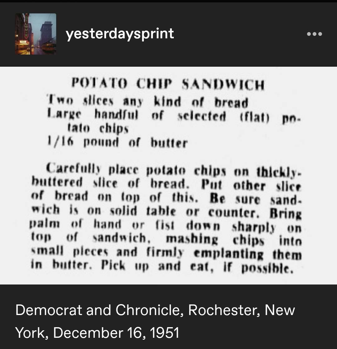 Potato Chip Sandwich (1951) | Scrolller