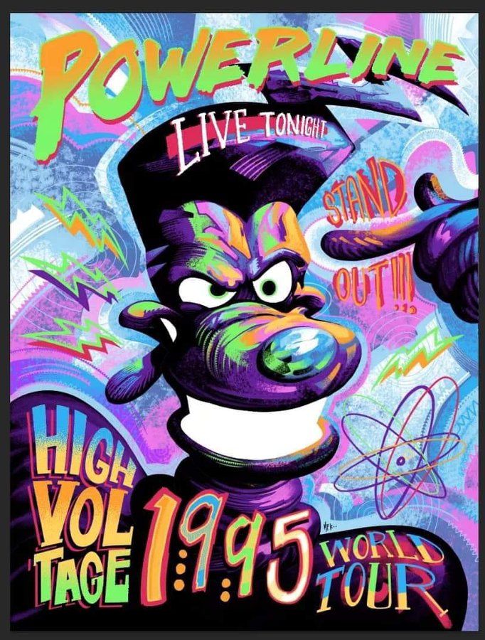 Powerline High Voltage 1995 World Tour Poster by Alex Arizmendi/@MFK00 | Scrolller