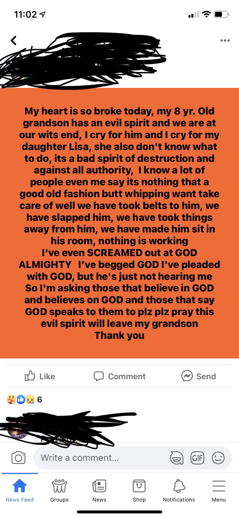 Pray for muh grandson, he’s possessed | Scrolller