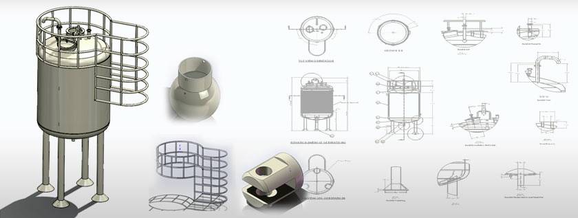Pressure Vessel AutoCAD drawings and 3D models in SolidWorks | Scrolller