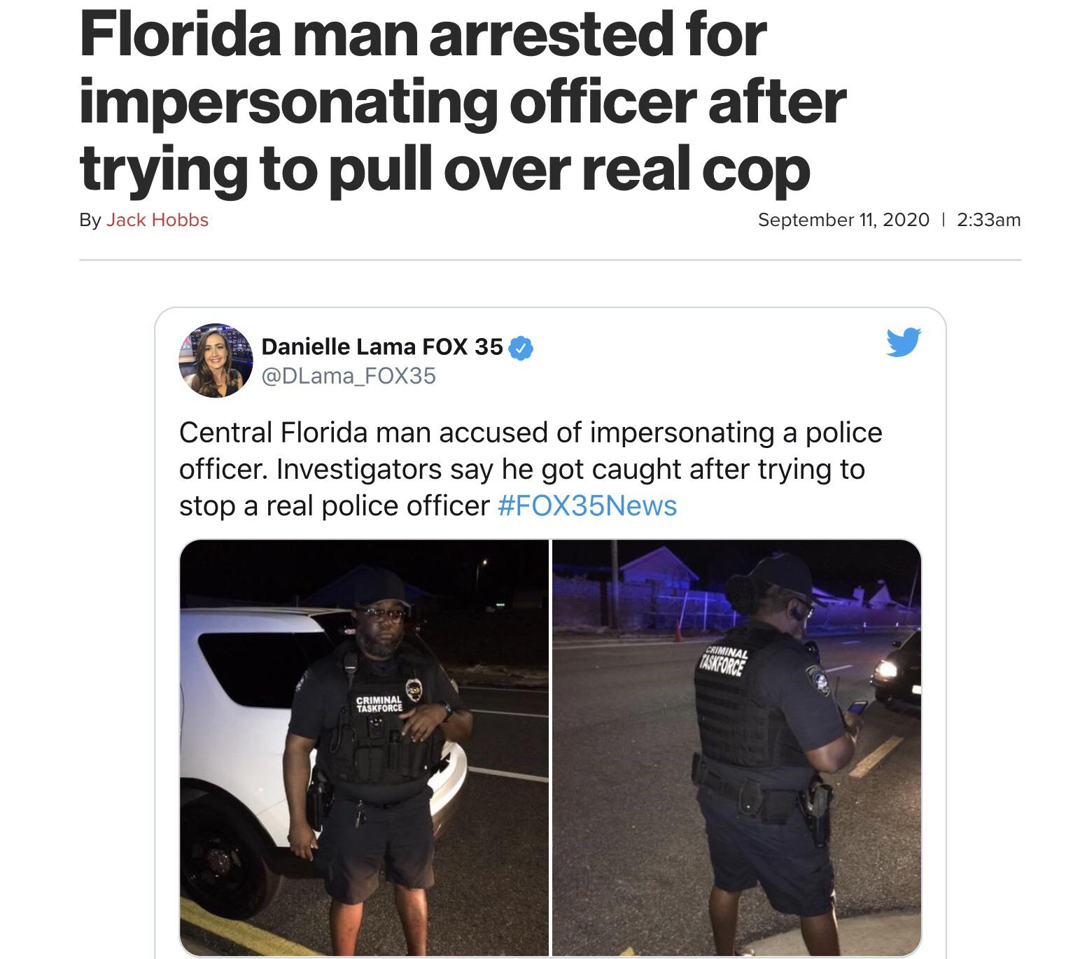 Pretend to be a cop? Get arrest by an off duty one. | Scrolller