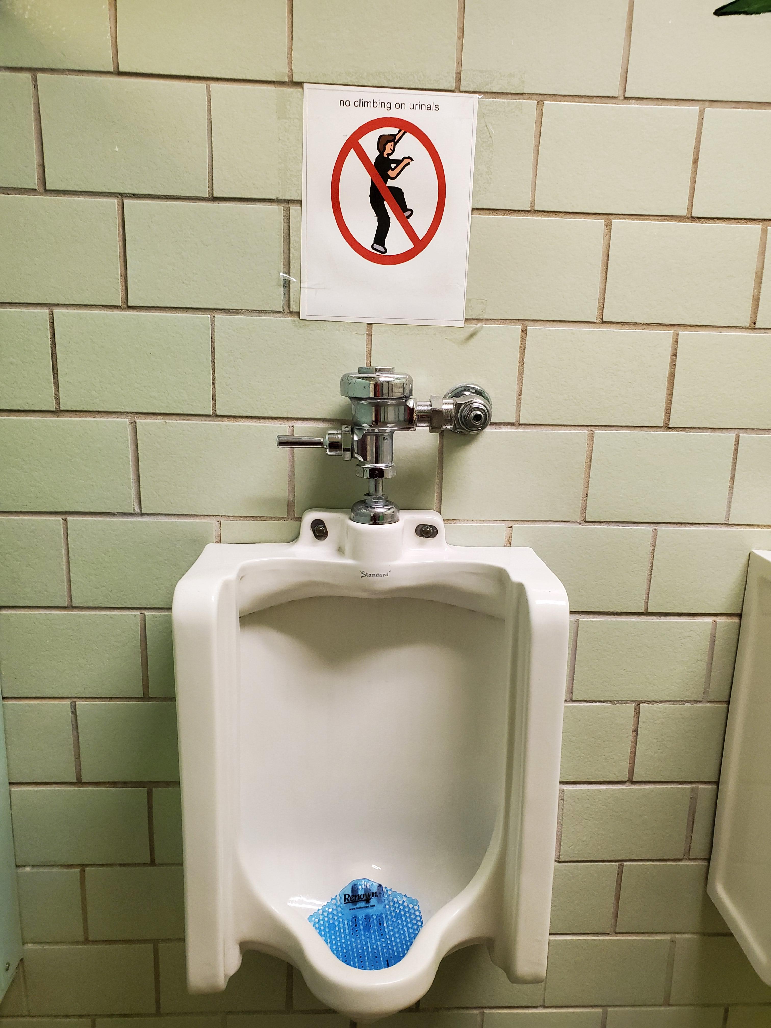 *proceeds to do a handstand in the urinal* | Scrolller