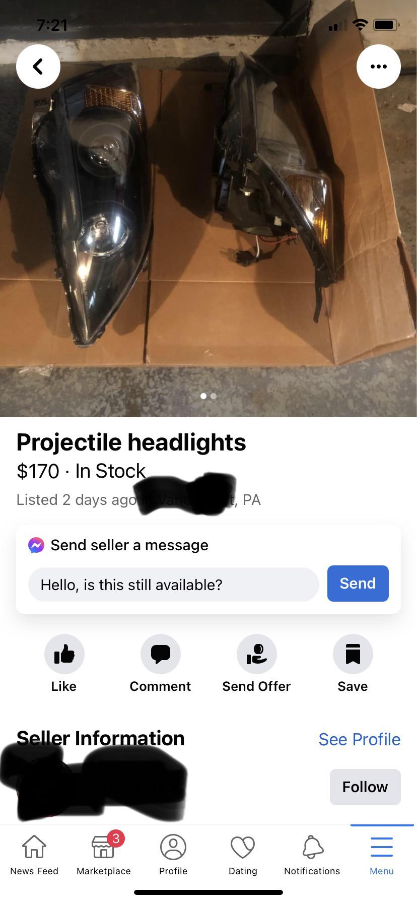 Projectile headlights | Scrolller