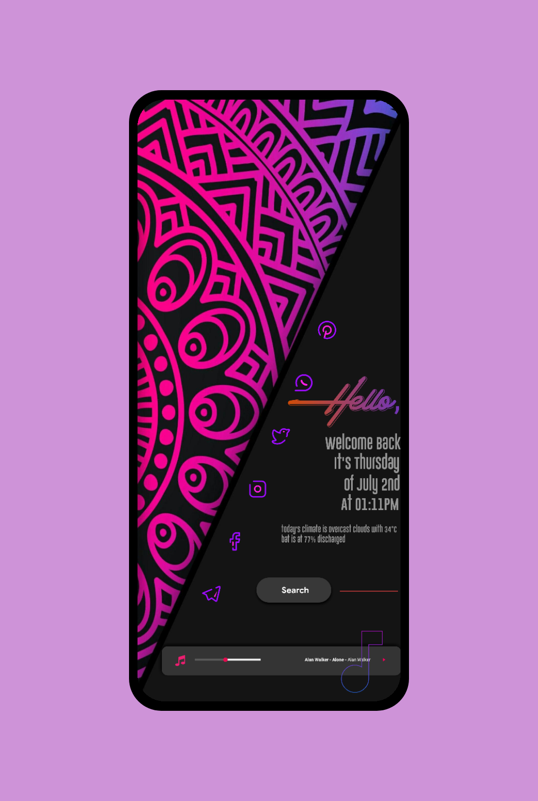 Purple Pattern Scrolller