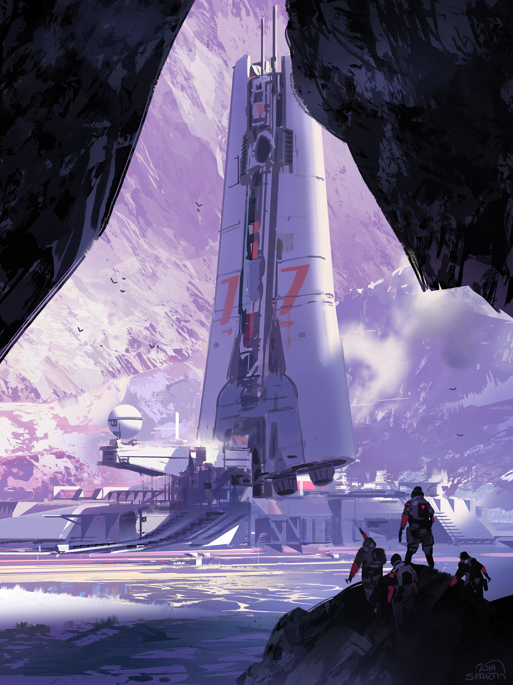 Purple Spaceship by Sparth | Scrolller