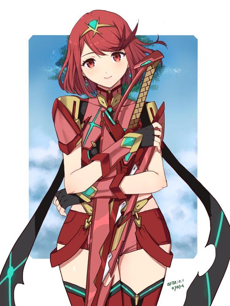 Pyra holding the Aeigis sword | Scrolller