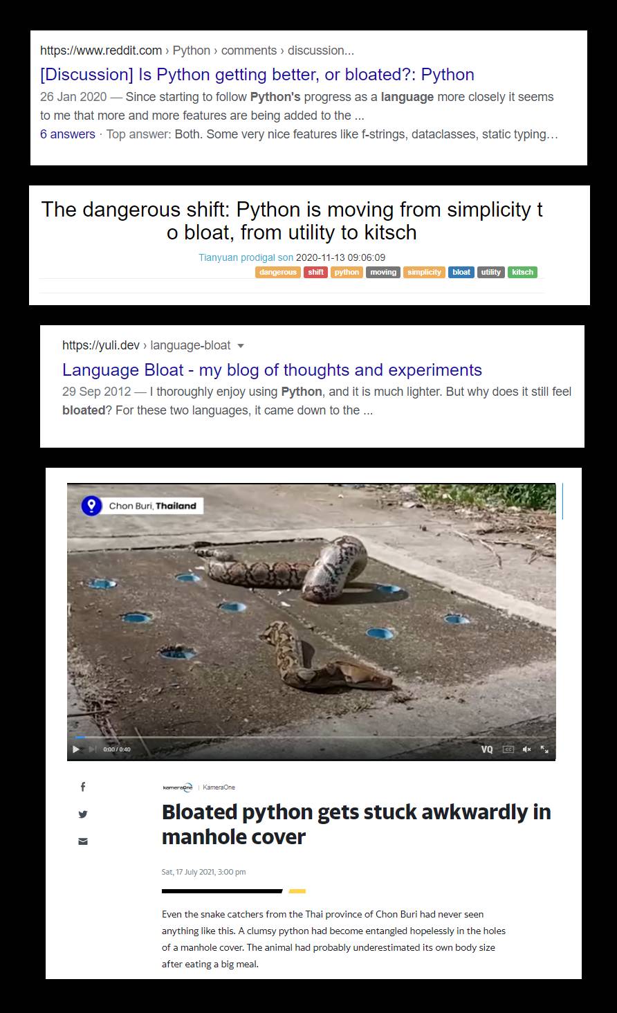 Python is bloated | Scrolller