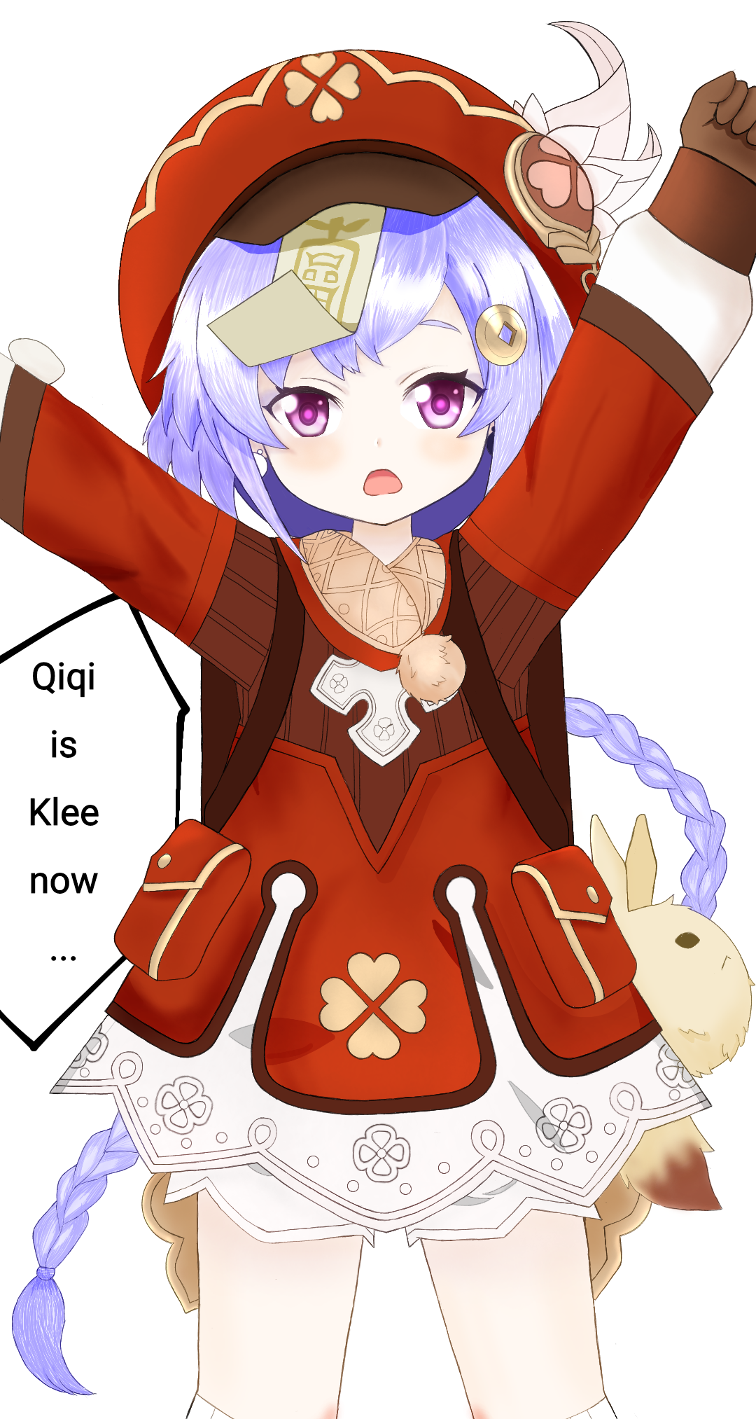 Qiqi thinking she is a Klee. | Scrolller