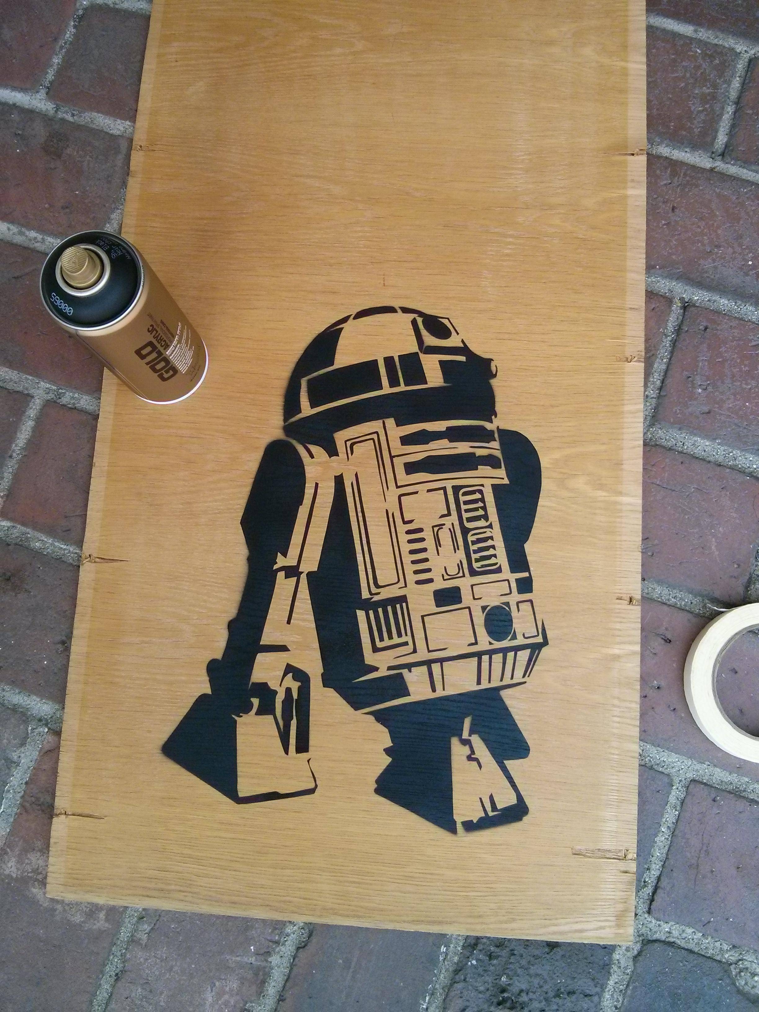 [R]2-D2 first time painting a stencil | Scrolller
