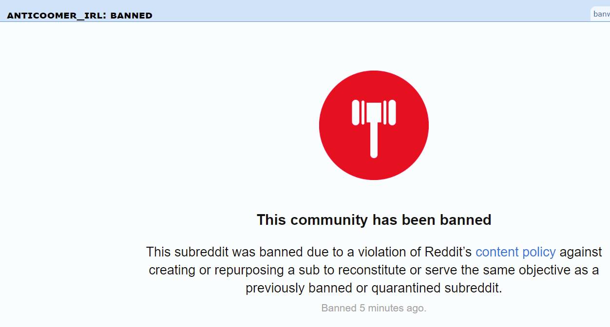 r/anticoomer_irl banned | Scrolller