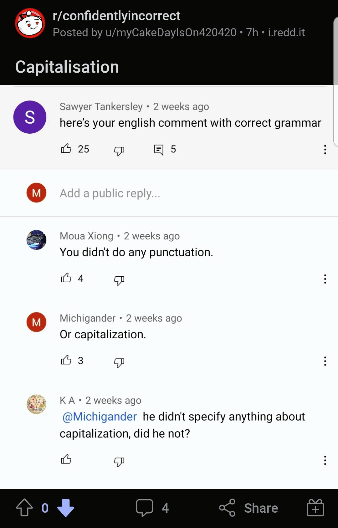 r/ConfidentlyIncorrect user thinks spelling with a Z is incorrect | Scrolller