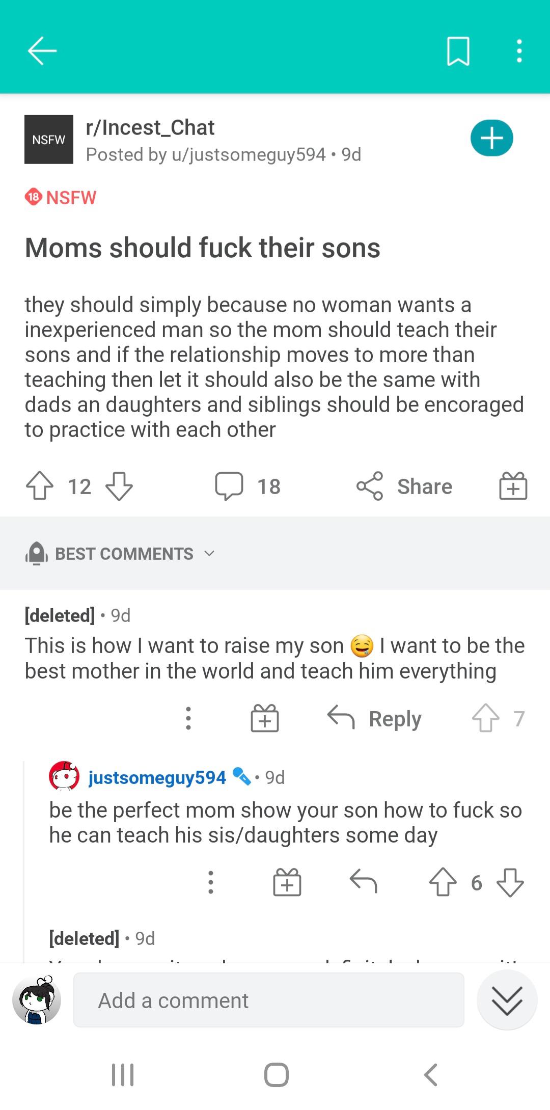 r/incest_chat encouraging incest. disgusting | Scrolller