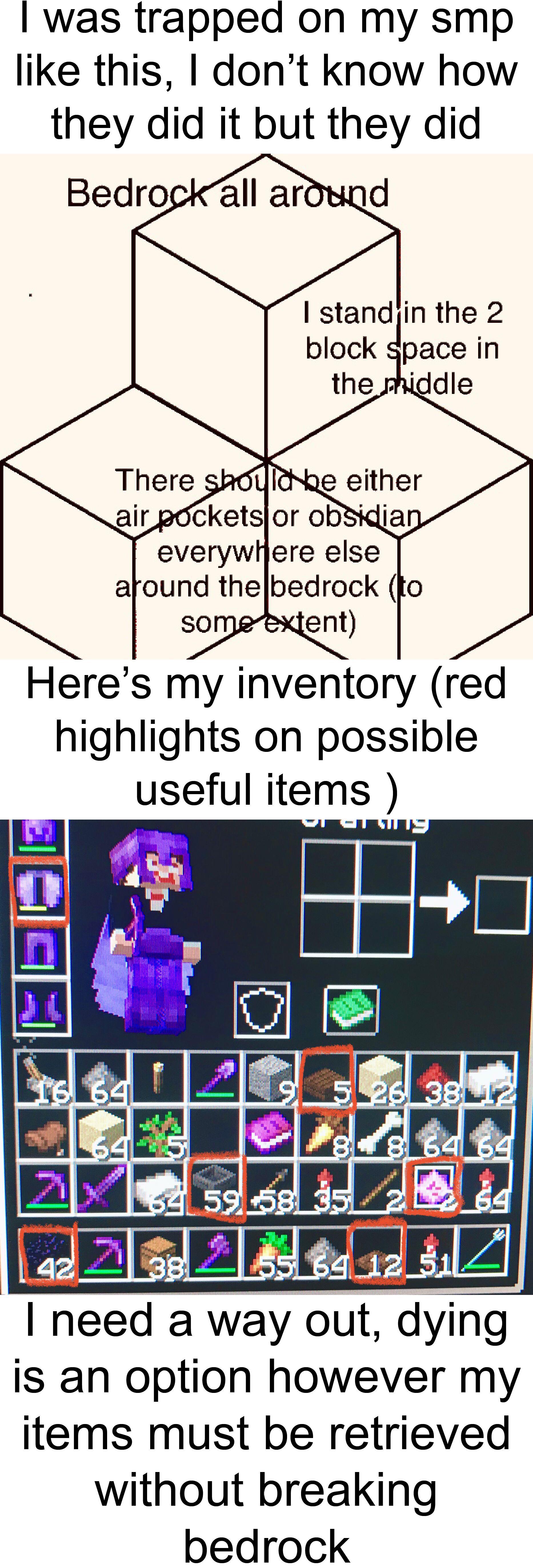 r/Minecraft help me out of this impossible trap | Scrolller