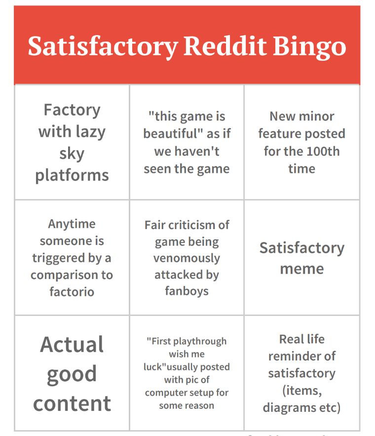 r/SatisfsctoryGame Bingo | Scrolller