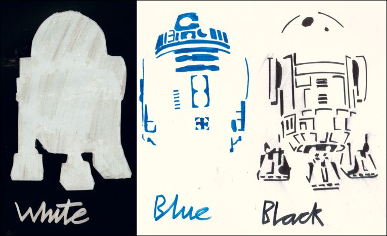 R2-D2 Stencil | Scrolller