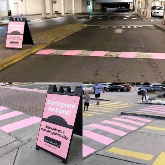 Radiology Clinic Paints Speedbumps Pink x/post from r/MildlyInteresting (1564x1564) | Scrolller