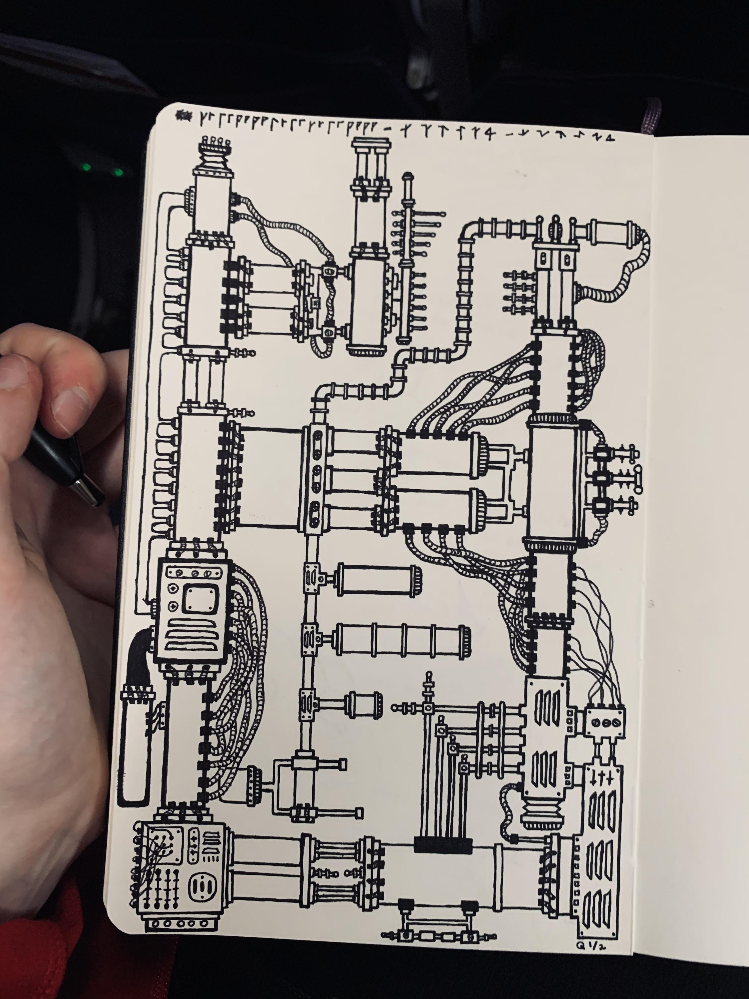 Random machine doodles on my long flight | Scrolller