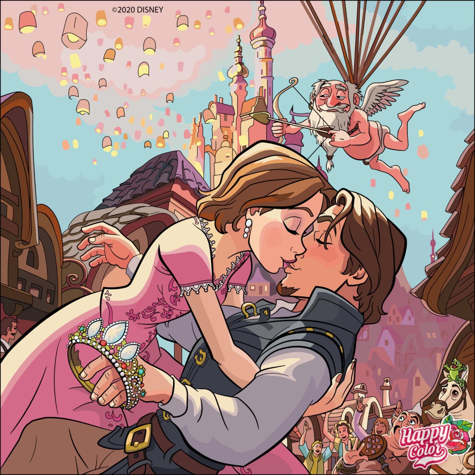 Rapunzel Kissing Eugene Scrolller