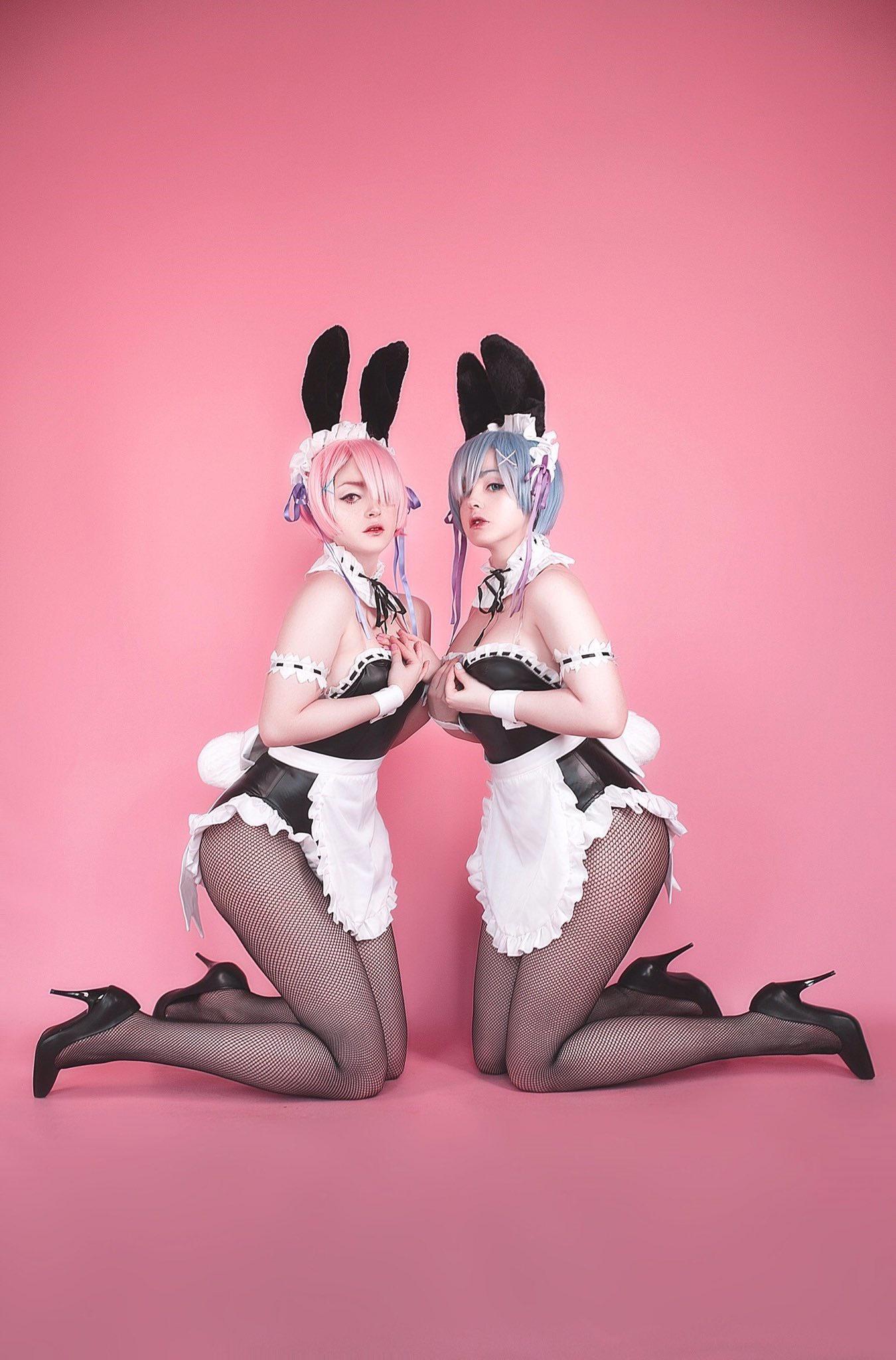 Re: Zero cosplay by BadTwinsClub (Feeri as Ram, Kiri as Rem) | Scrolller
