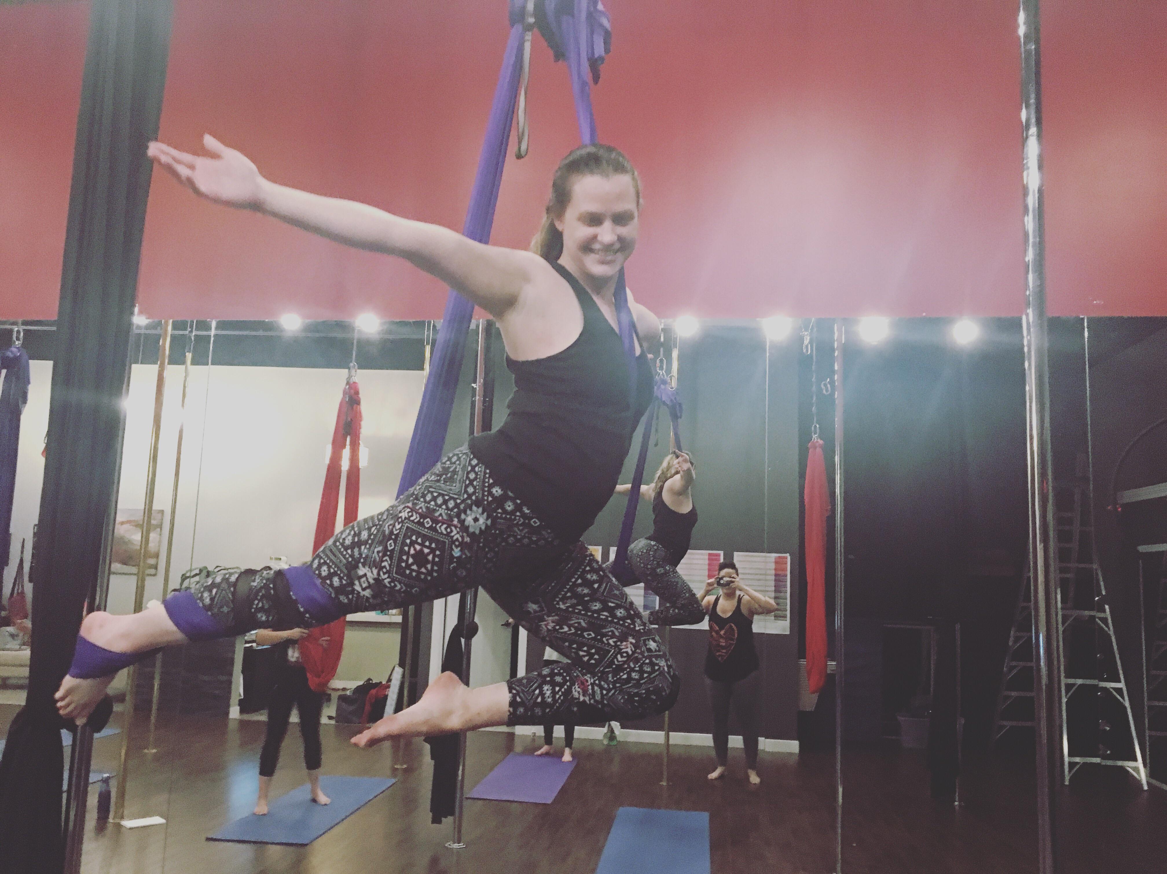 Really cool peter pan pose. Surprisingly not that bad when you get used to immense thigh ...