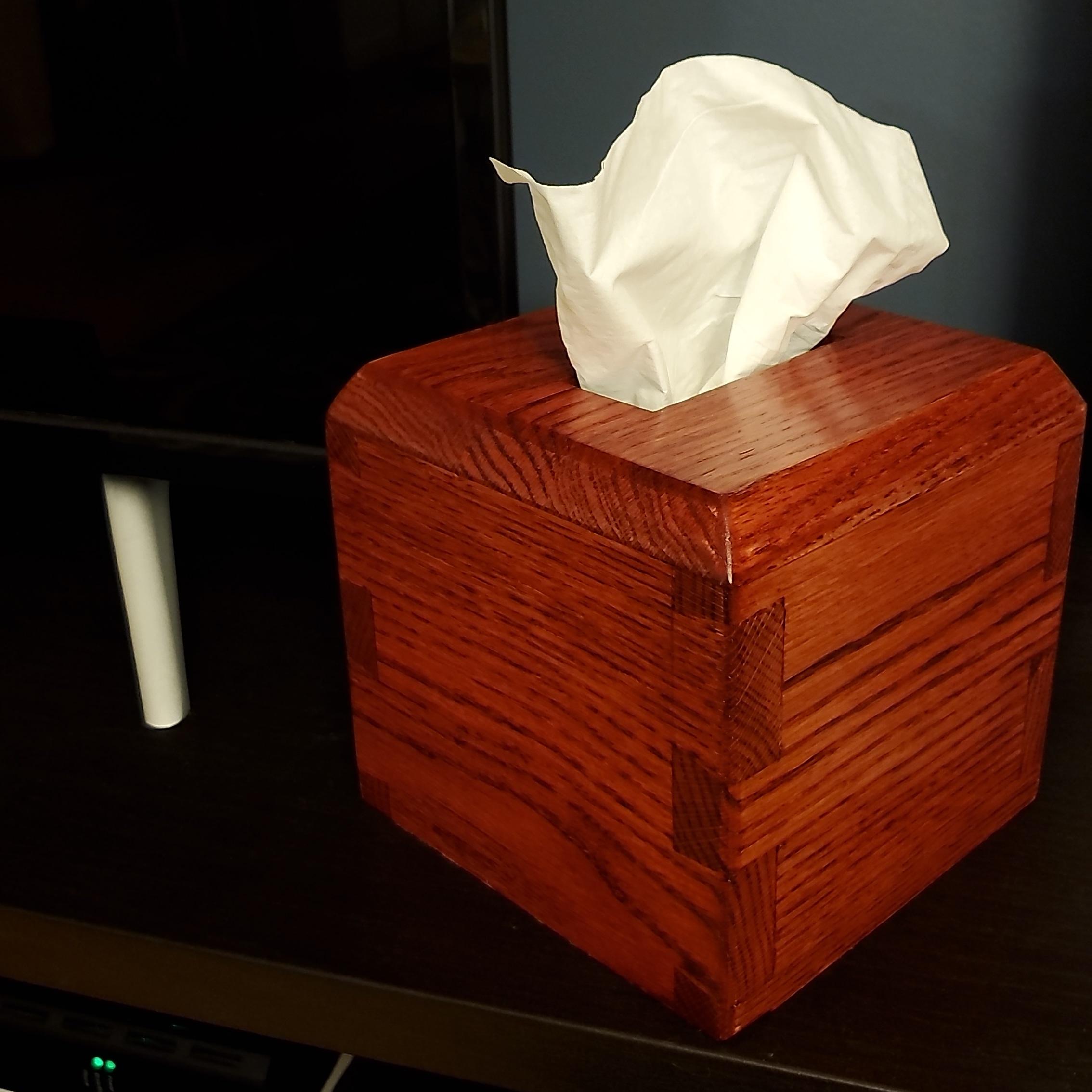 Really happy with how this tissue box cover turned out. Great little project to practice ...
