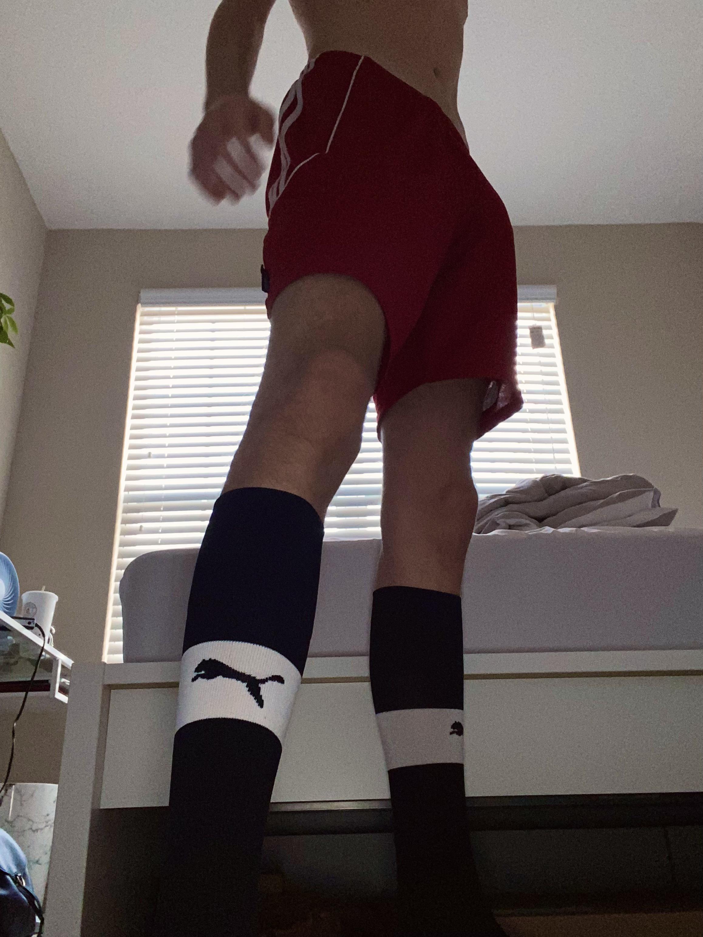 Red shorts and black socks | Scrolller