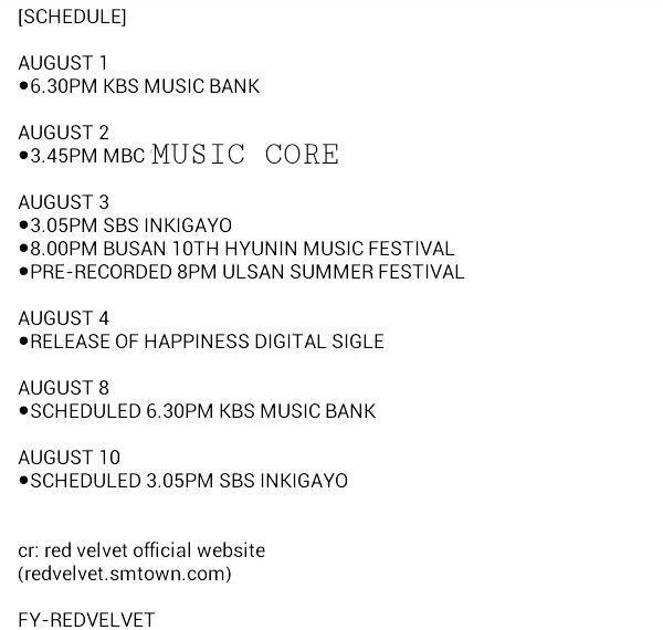 Red Velvet Debut Schedule! | Scrolller