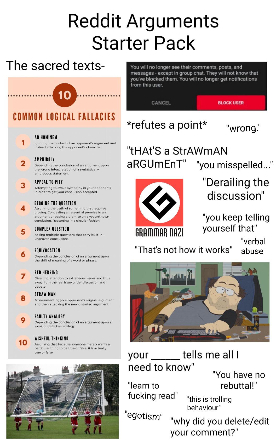 Reddit Arguments Starter Pack | Scrolller