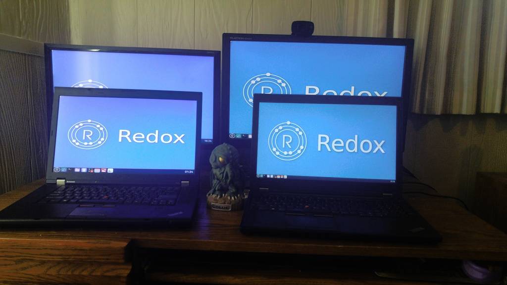 Redox running bare-metal on 3 machines in one photo | Scrolller