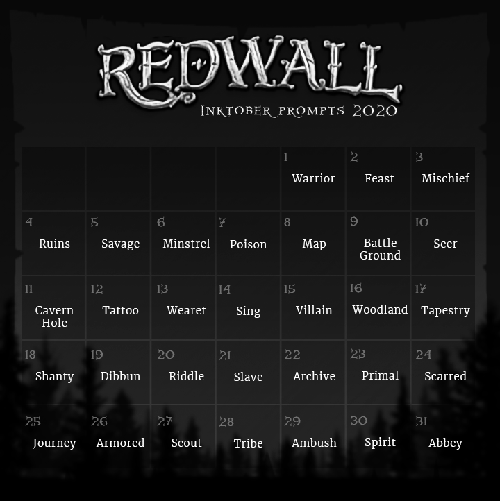 Redwall Themed Inktober prompts! | Scrolller