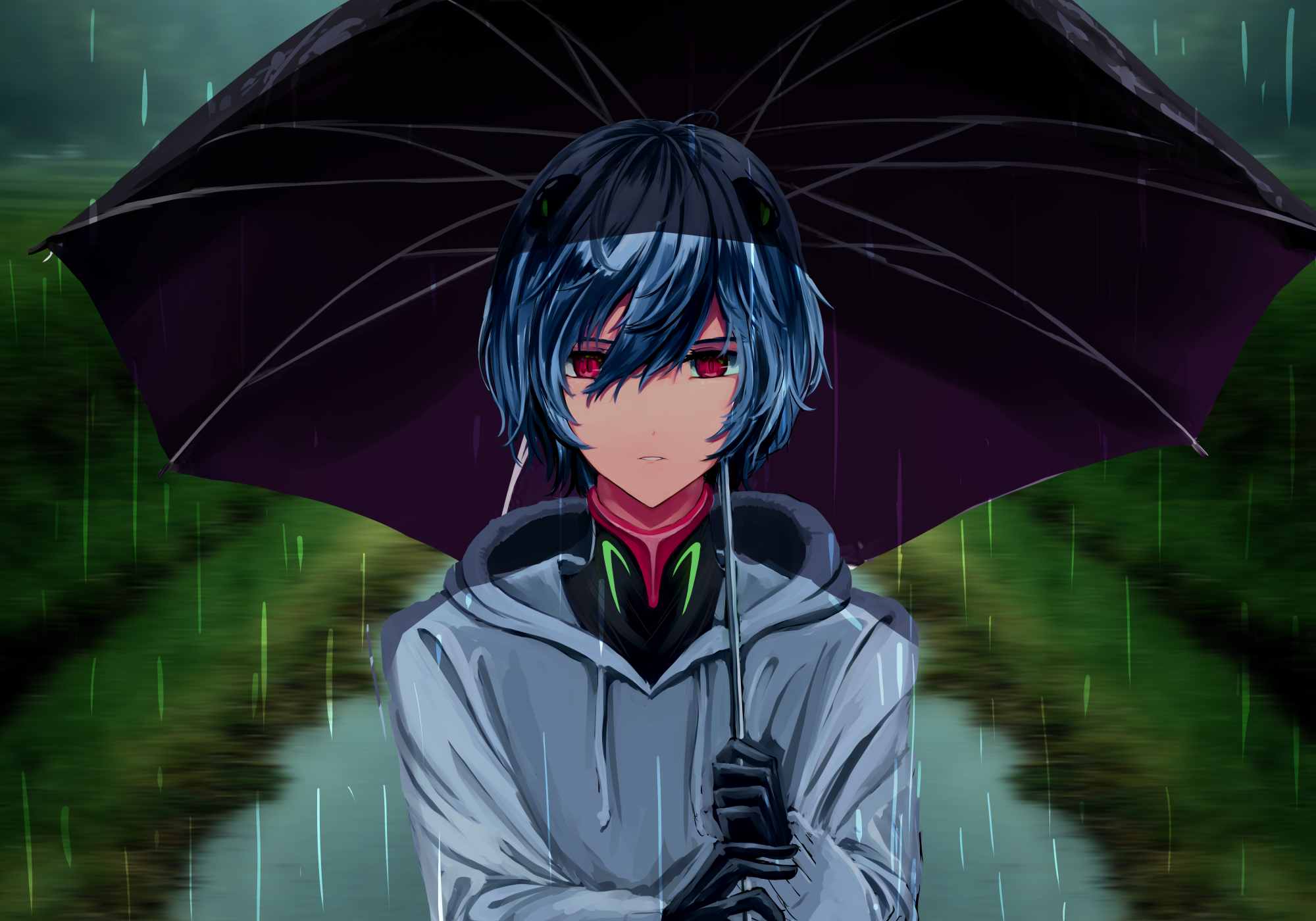 Rei In The Rain | Scrolller