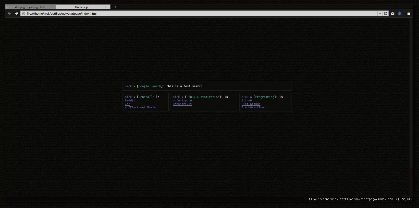 Remade my startpage to look like my desktop | Scrolller