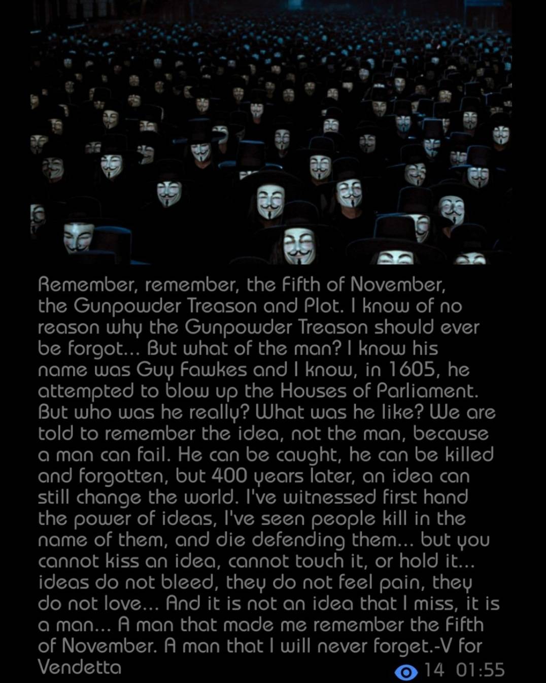 Remember remember the Fifth of November to you all. | Scrolller