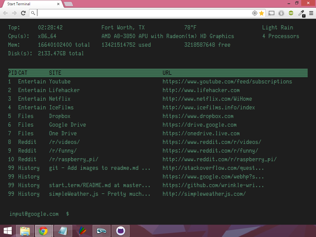 Retro Terminal startpage | Scrolller