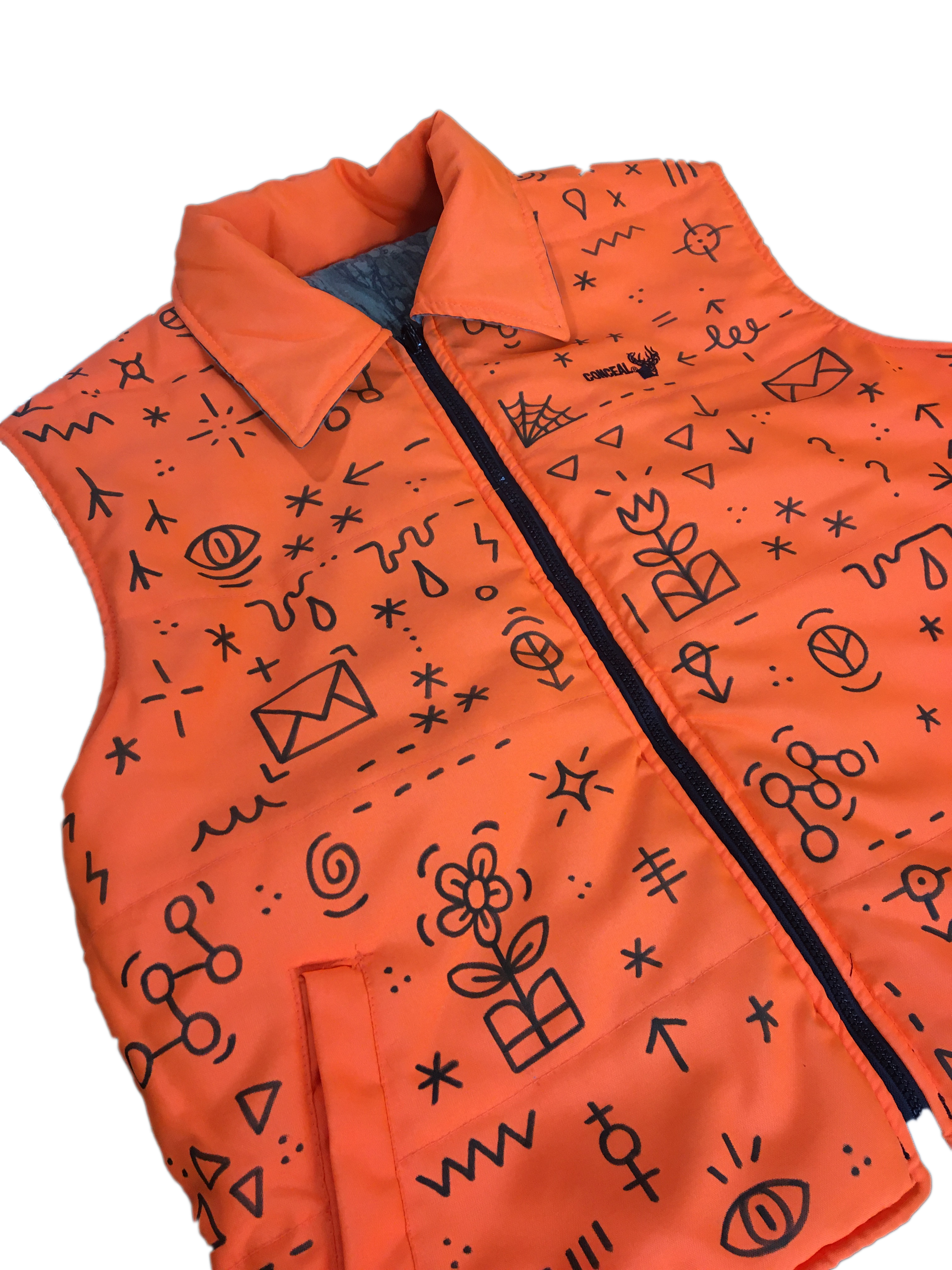 Reversible Camo Vest with Hand Drawn Details | Scrolller