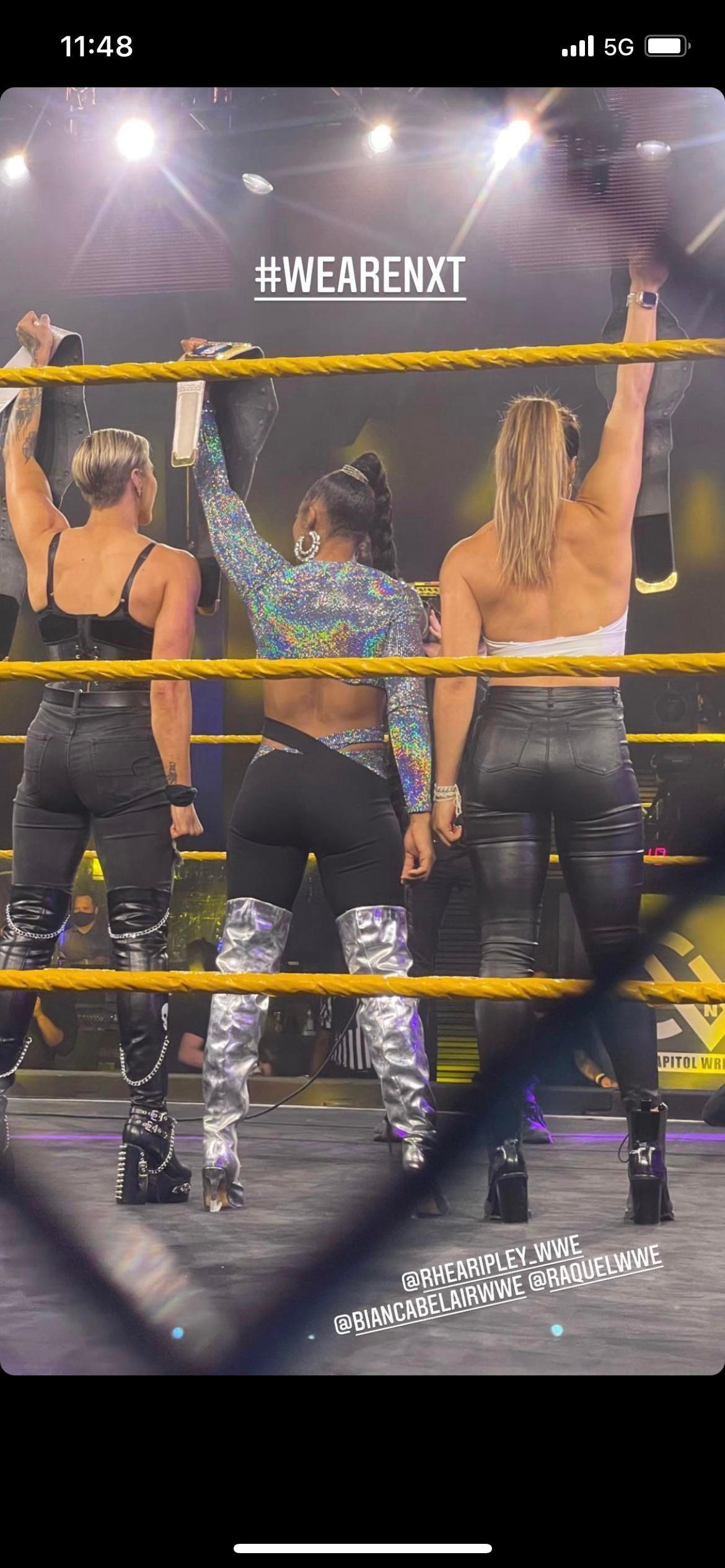 Rhea Ripley, Bianca Belair, and Raquel Gonzalez | Scrolller