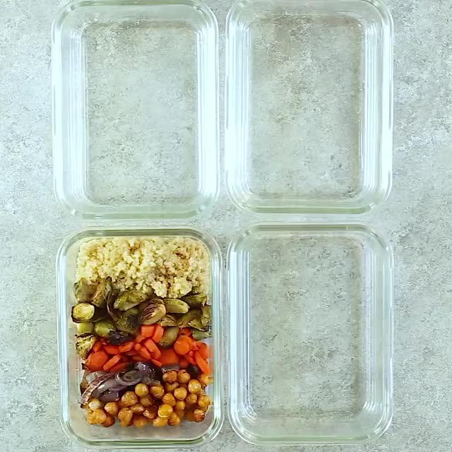 Roasted Vegetable & Chickpea Meal Prep Bowls | Scrolller