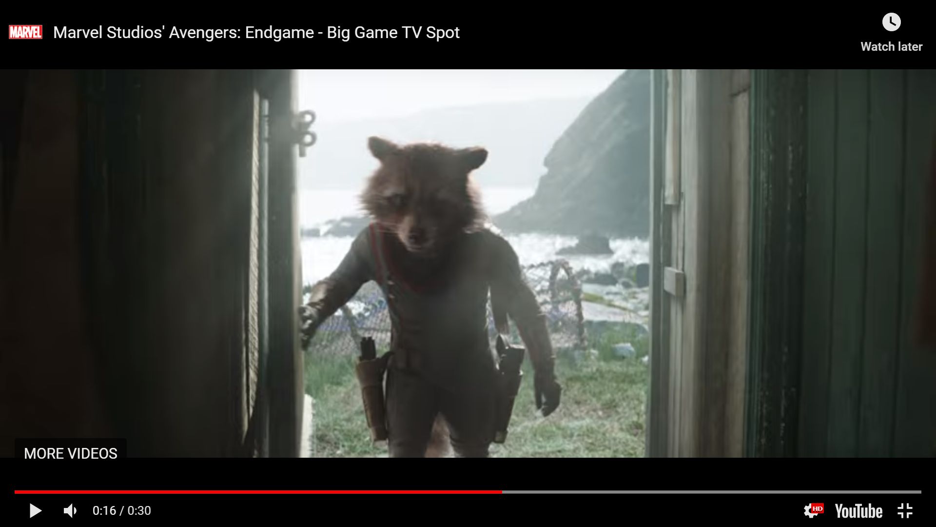 Rocket's new outfit in the endgame trailer. | Scrolller