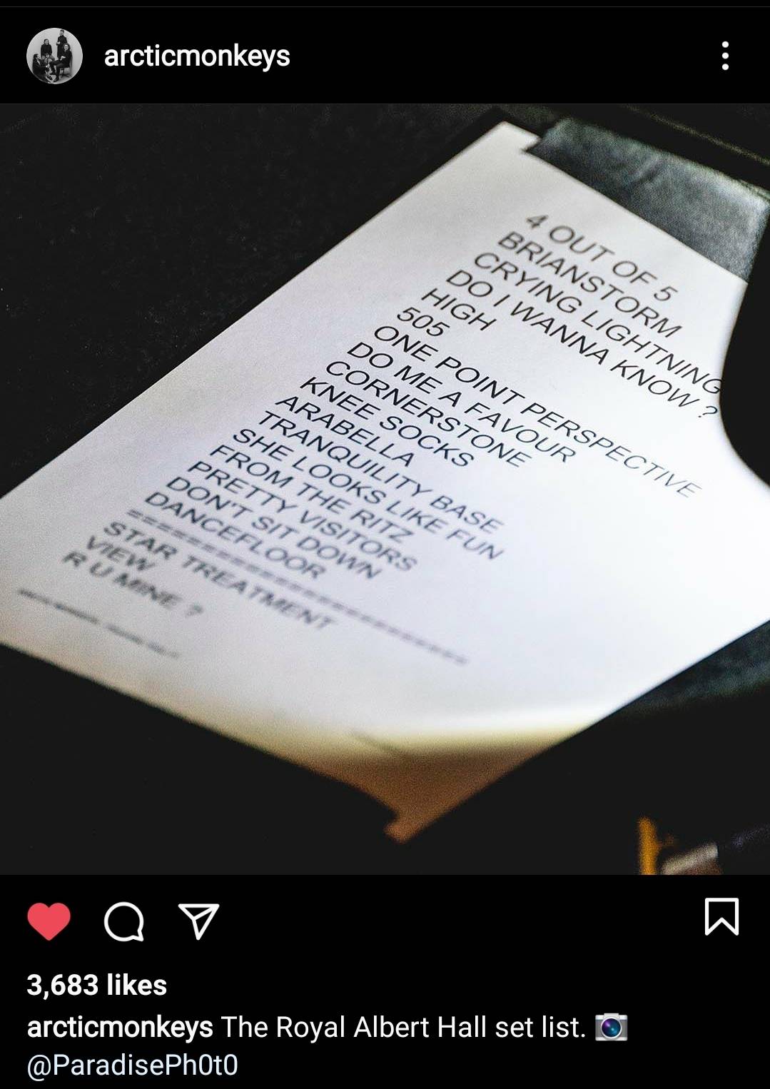 Royal Albert Hall Set List | Scrolller