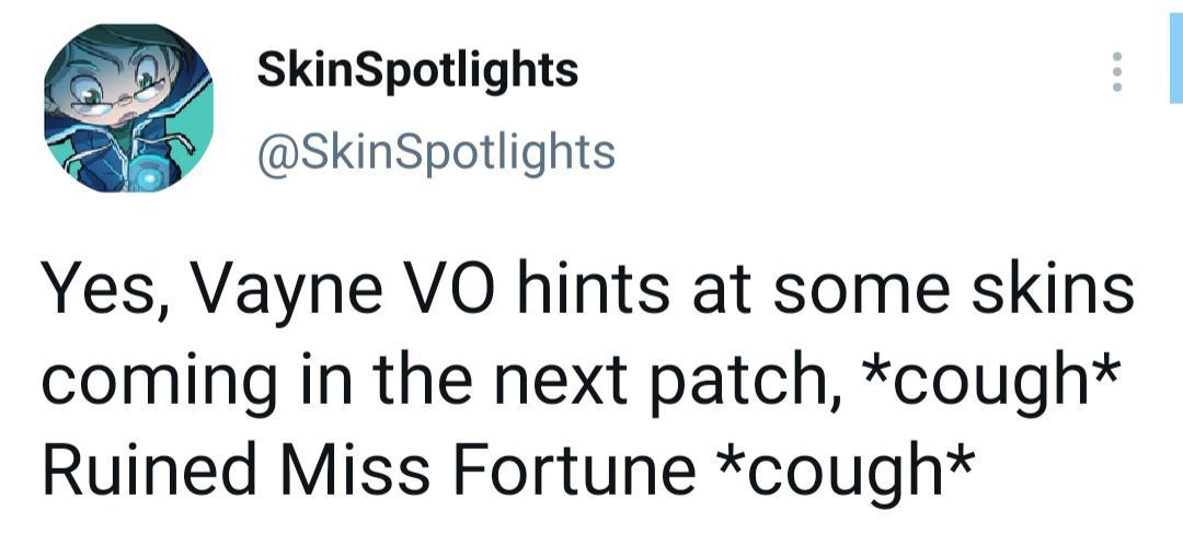 Ruined MF confirmed by the VO's Vayne | Scrolller