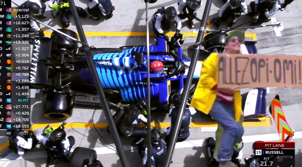 Russell's slow pitstop explained. | Scrolller