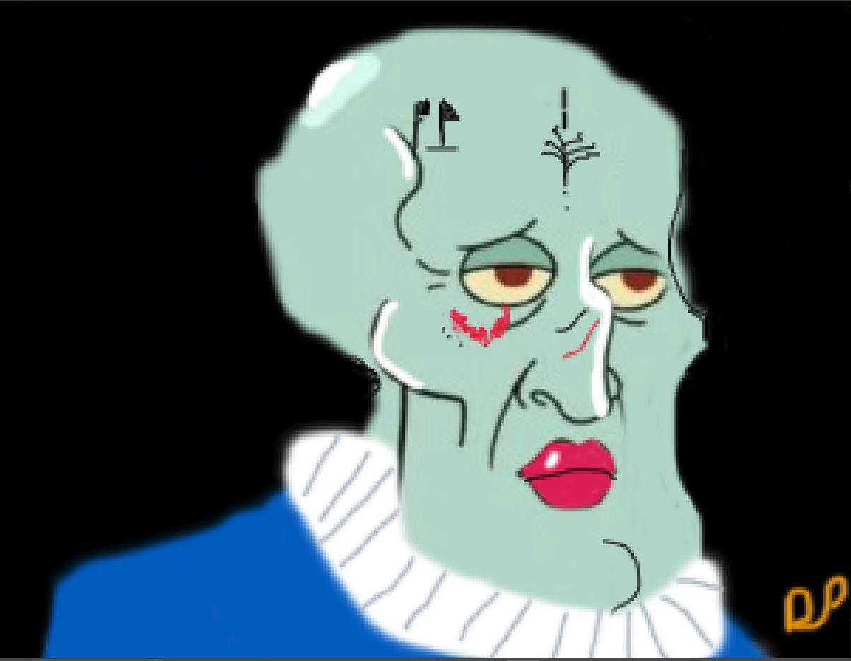 Sad squidward (squidward mixed with xxxtentation) | Scrolller
