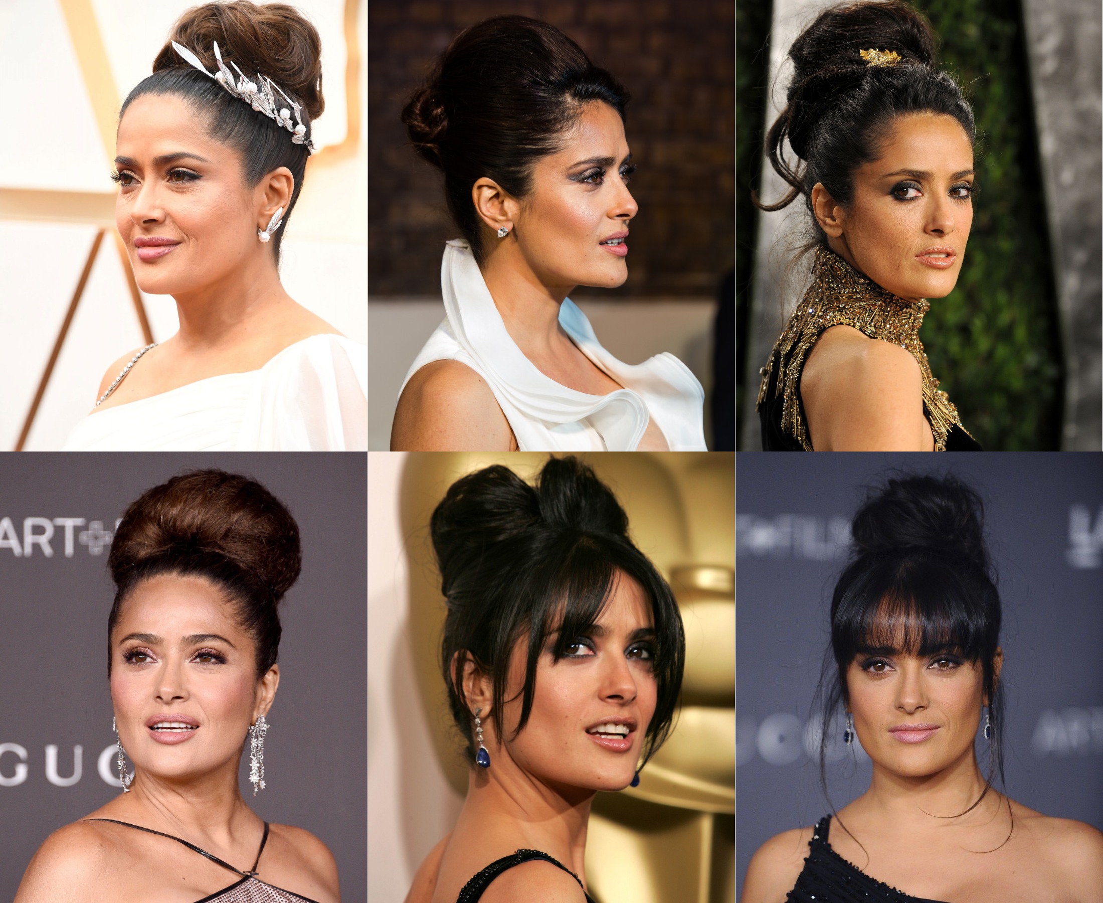 Salma has worn some iconic hair updos, best look of the 6? | Scrolller