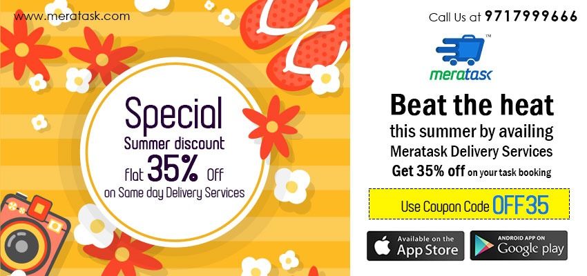 Same day delivery service by Meratask Get an offer on the same delivery service use coupon code ...
