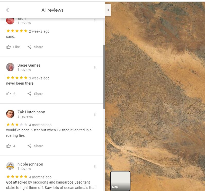 Sandy Desert, Australia - Google maps meme - more intersting things in the comments | Scrolller