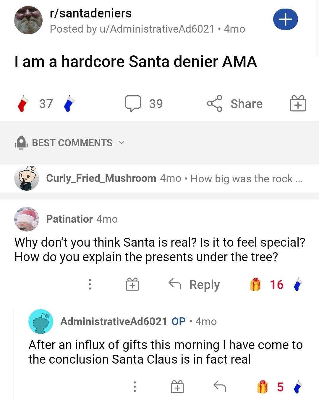 Santa denier comes to a realization | Scrolller